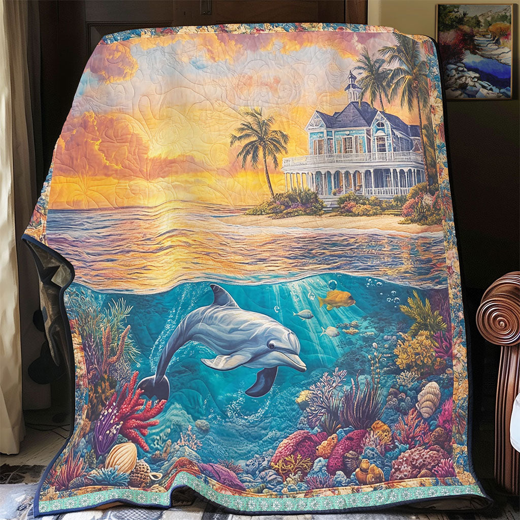 Dolphin Sunset Sky WT1403096CL Quilt – Cozzyhomes