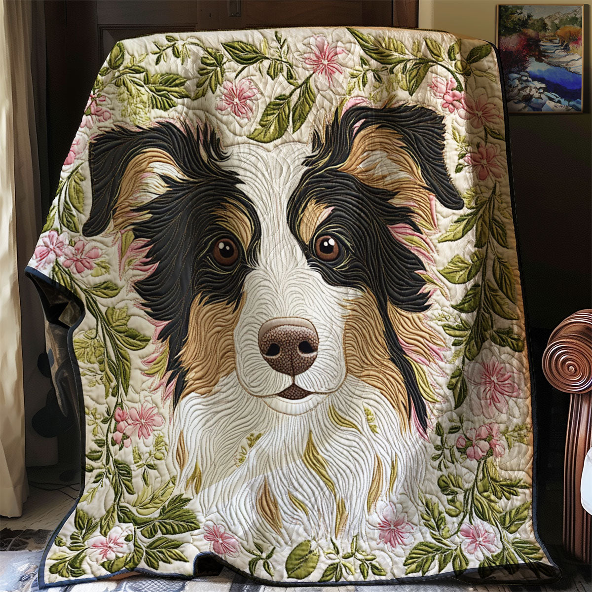 Flower Border Collie WJ1702010CL Quilt – Cozzyhomes