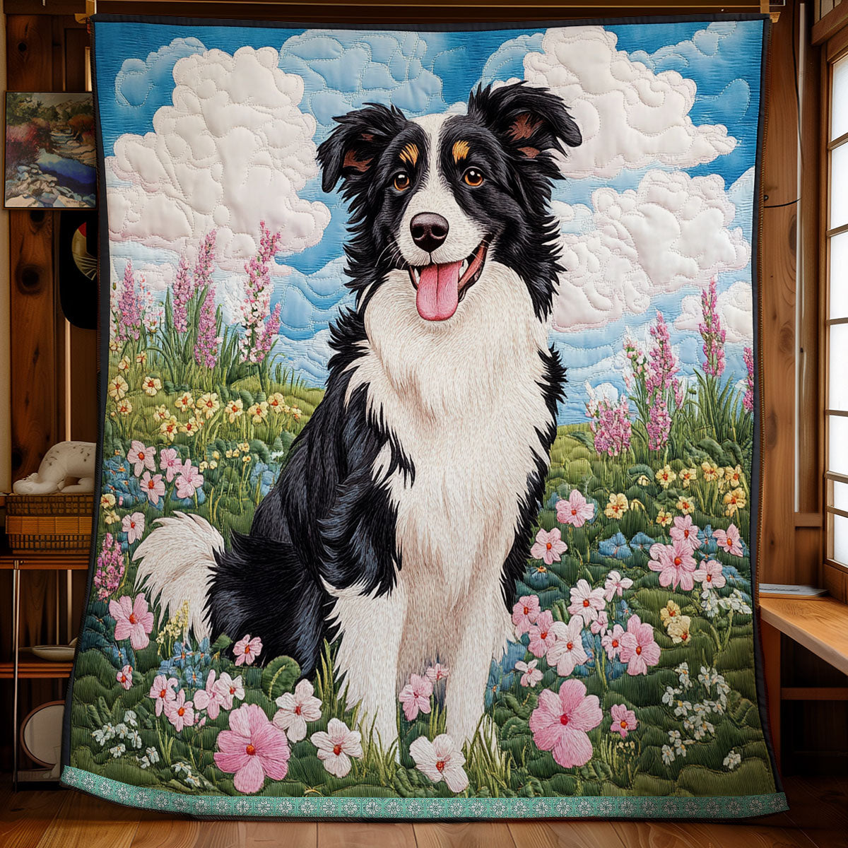 Happy Border Collie WX1511027CL Quilt – Cozzyhomes