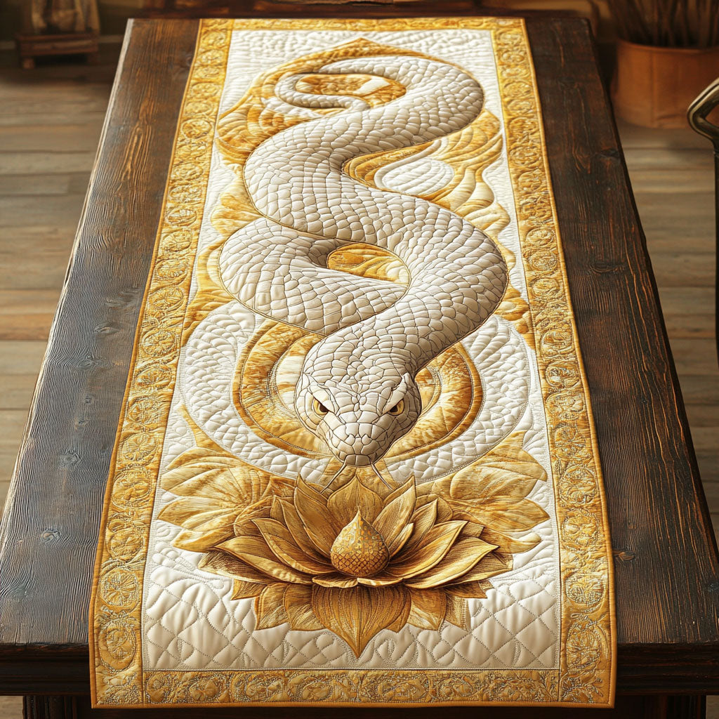 White Snake And Lotus WY2801015CL Quilted Table Runner – Cozzyhomes