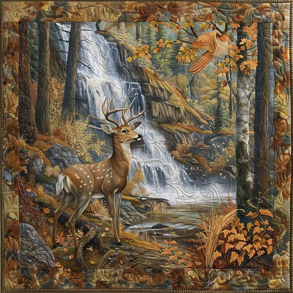 Disoriented Deer Autumn Forest WM2108002CL Quilt – Cozzyhomes