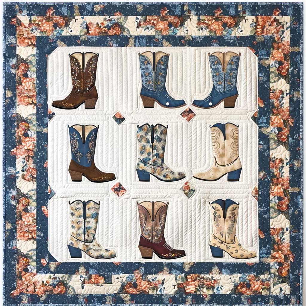 Floral Cowboy Boots XR1406007CL Quilt – Cozzyhomes