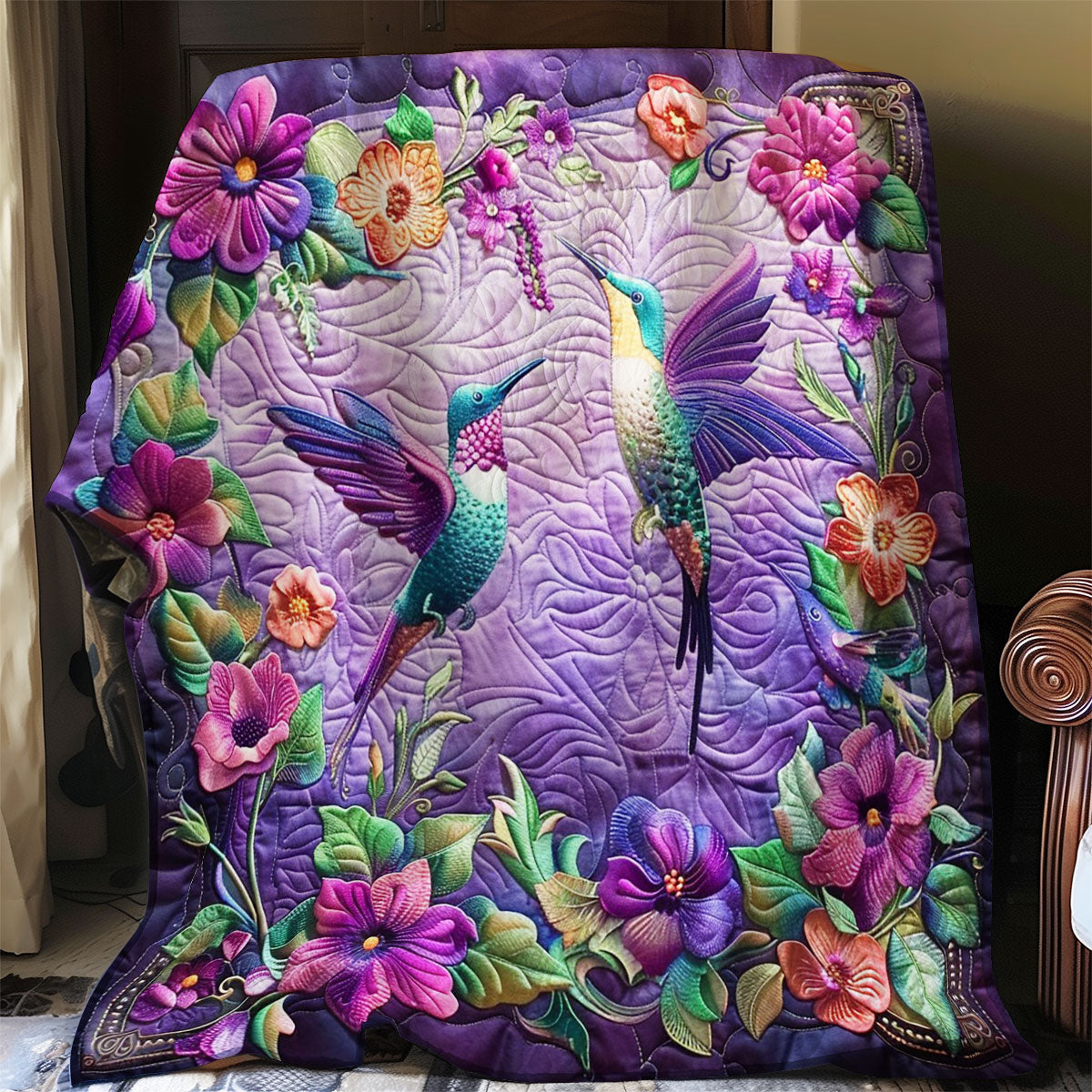 Hummingbirds Purple WO1508034CL Quilt – Cozzyhomes