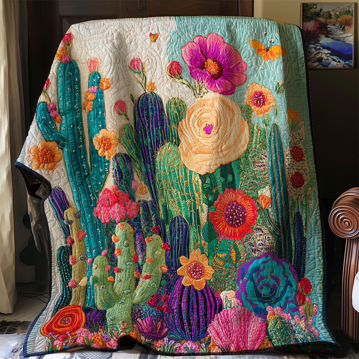 Mexican Mural Cactus WM3008029CL Quilt – Cozzyhomes