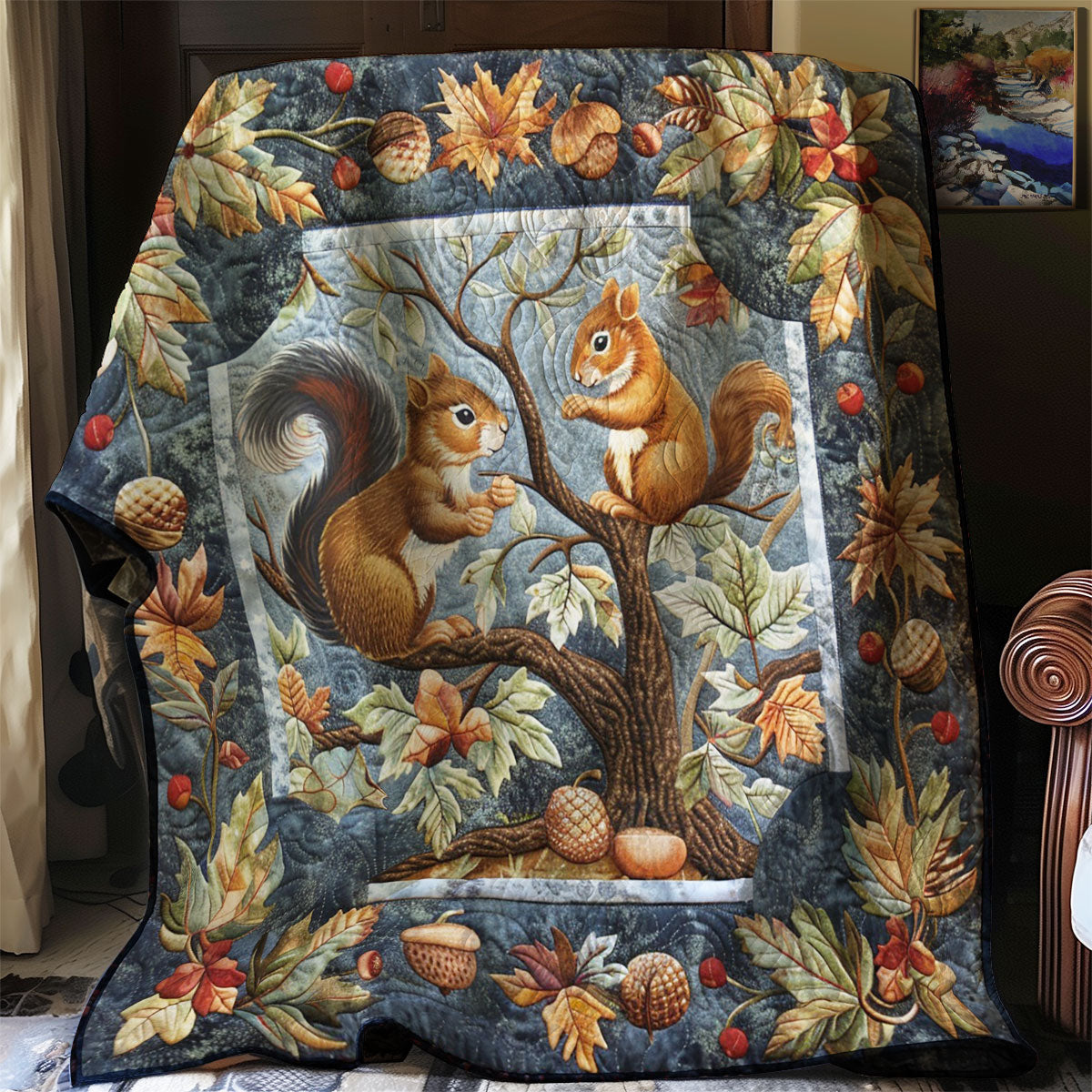 Squirrels And Acorns WM3107002CL Quilt – Cozzyhomes
