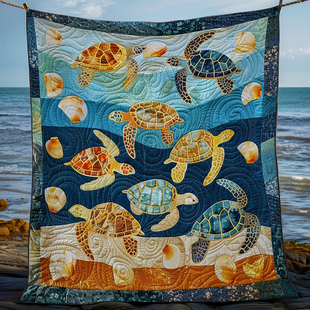 Baby Turtles WM0509034CL Quilt – Cozzyhomes