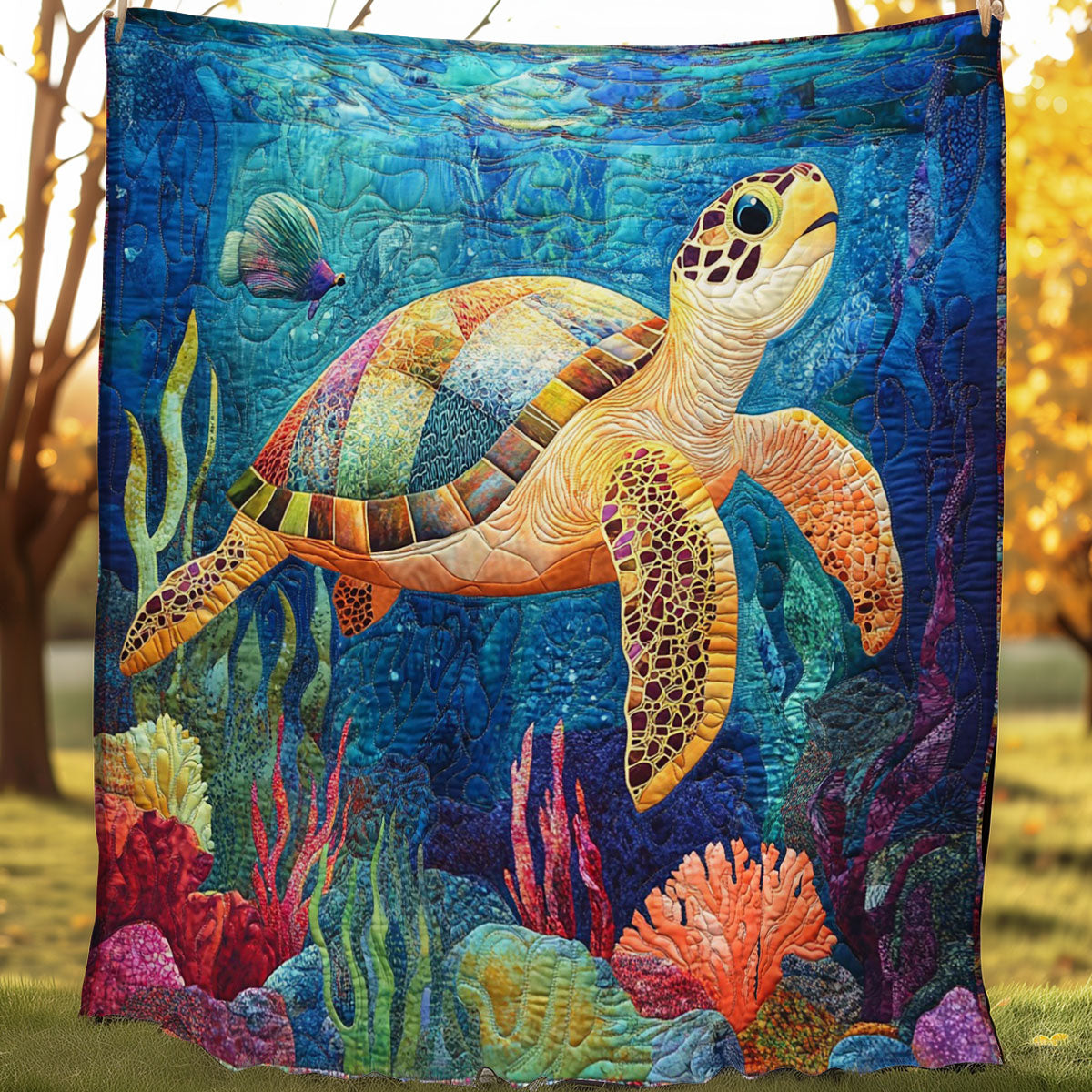 The Journey Of A Sea Turtle WO0308036CL Quilt – Cozzyhomes
