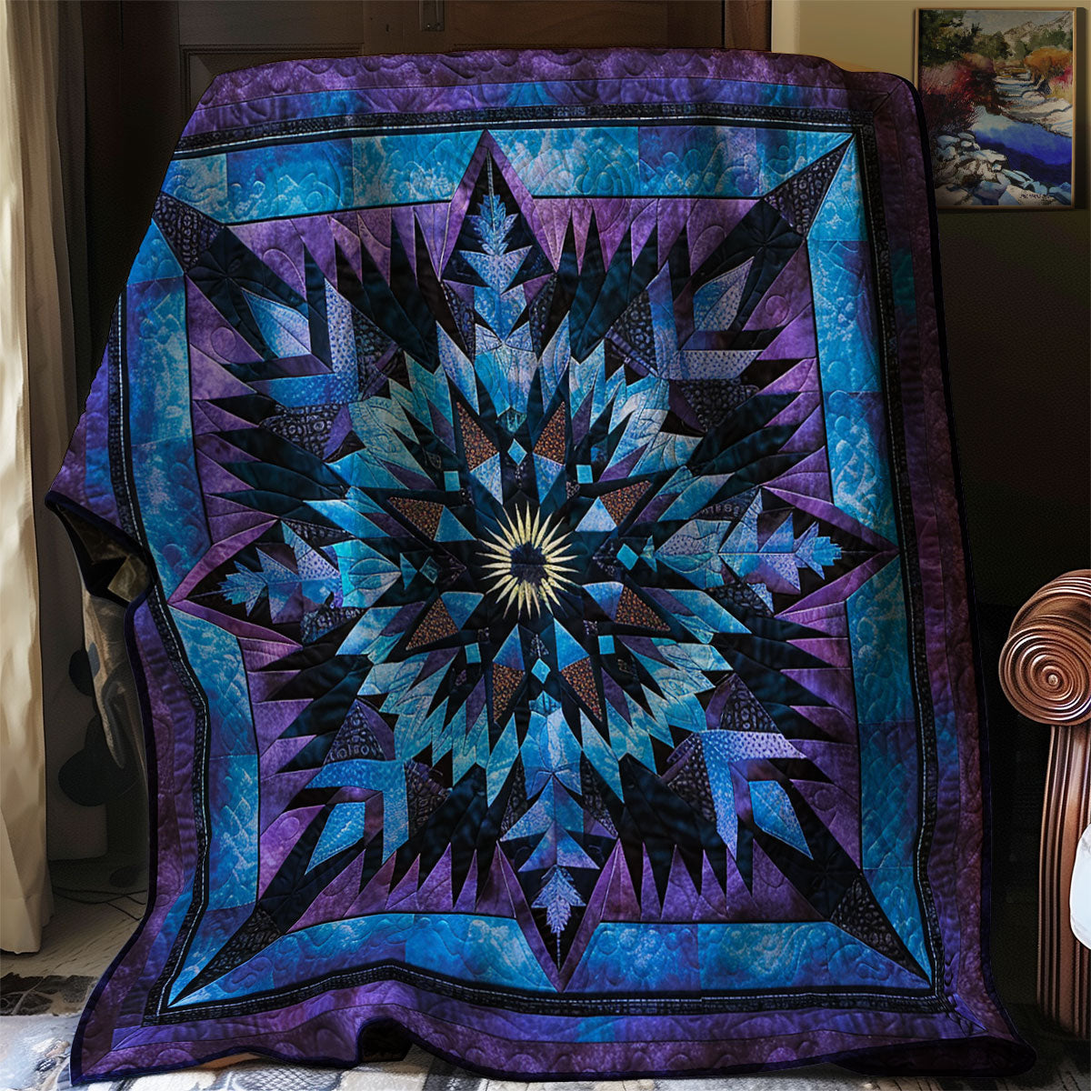 Blue Native American Star XR0307014CL Quilt – Cozzyhomes