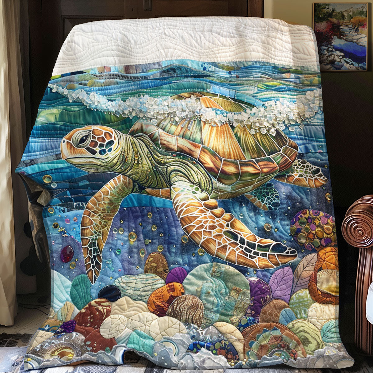 Coastal Sea Turtles XR0808058CL Quilt – Cozzyhomes