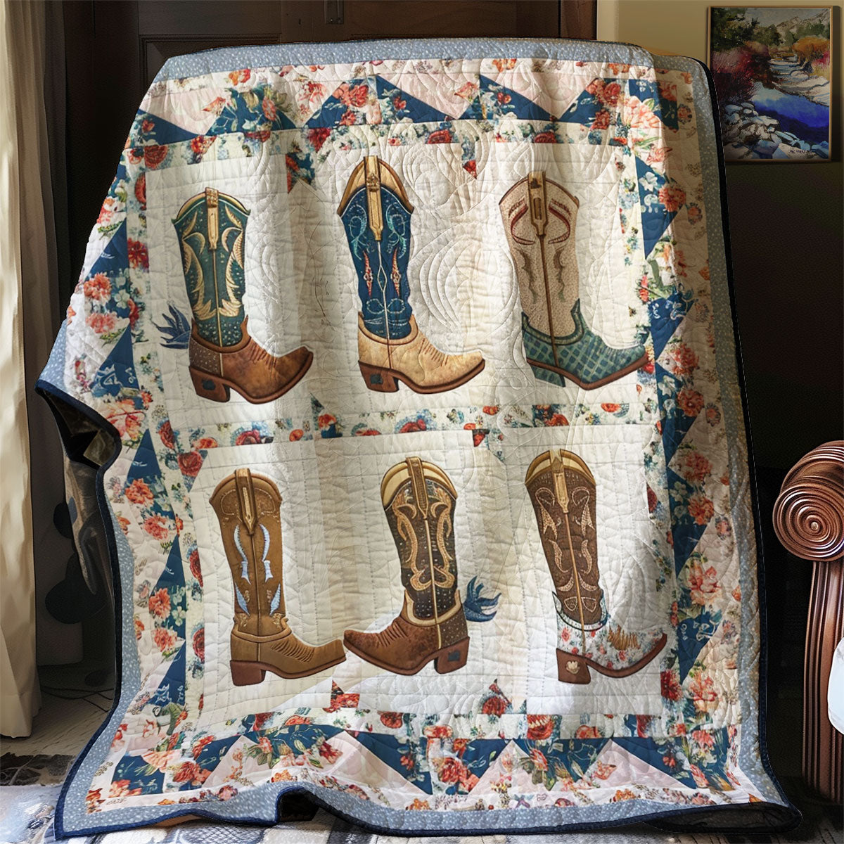 Floral Cowboy Boots XR1406005CL Quilt – Cozzyhomes