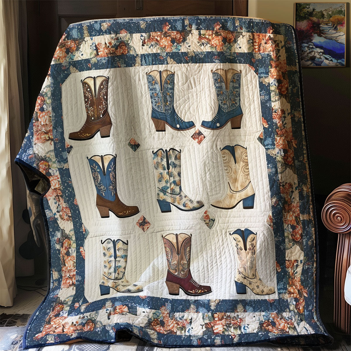 Floral Cowboy Boots XR1406007CL Quilt – Cozzyhomes