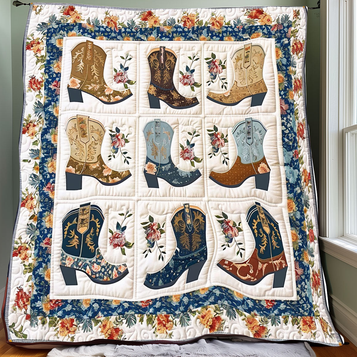Floral Cowboy Boots XR1406004CL Quilt – Cozzyhomes