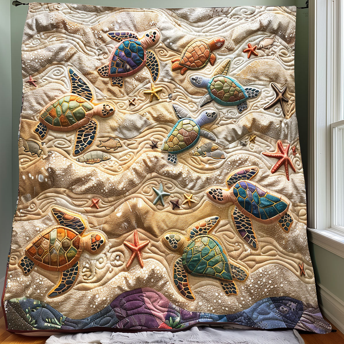 Sparkling Sea Turtle XR1807005CL Quilt – Cozzyhomes