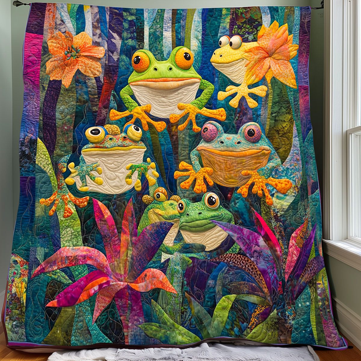 Tropical Frogs XR0108003CL Quilt – Cozzyhomes