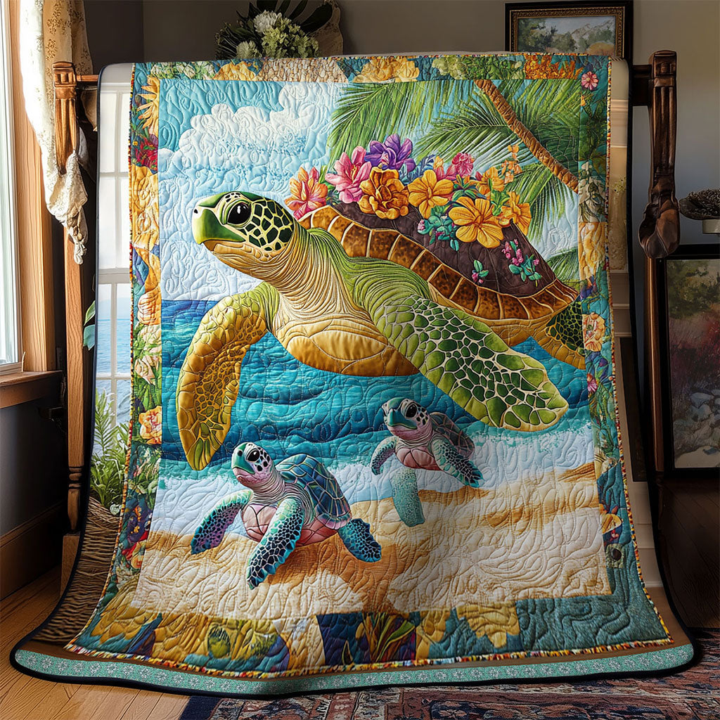 Sea Turtle Happy WT1102002CL Quilt – Cozzyhomes