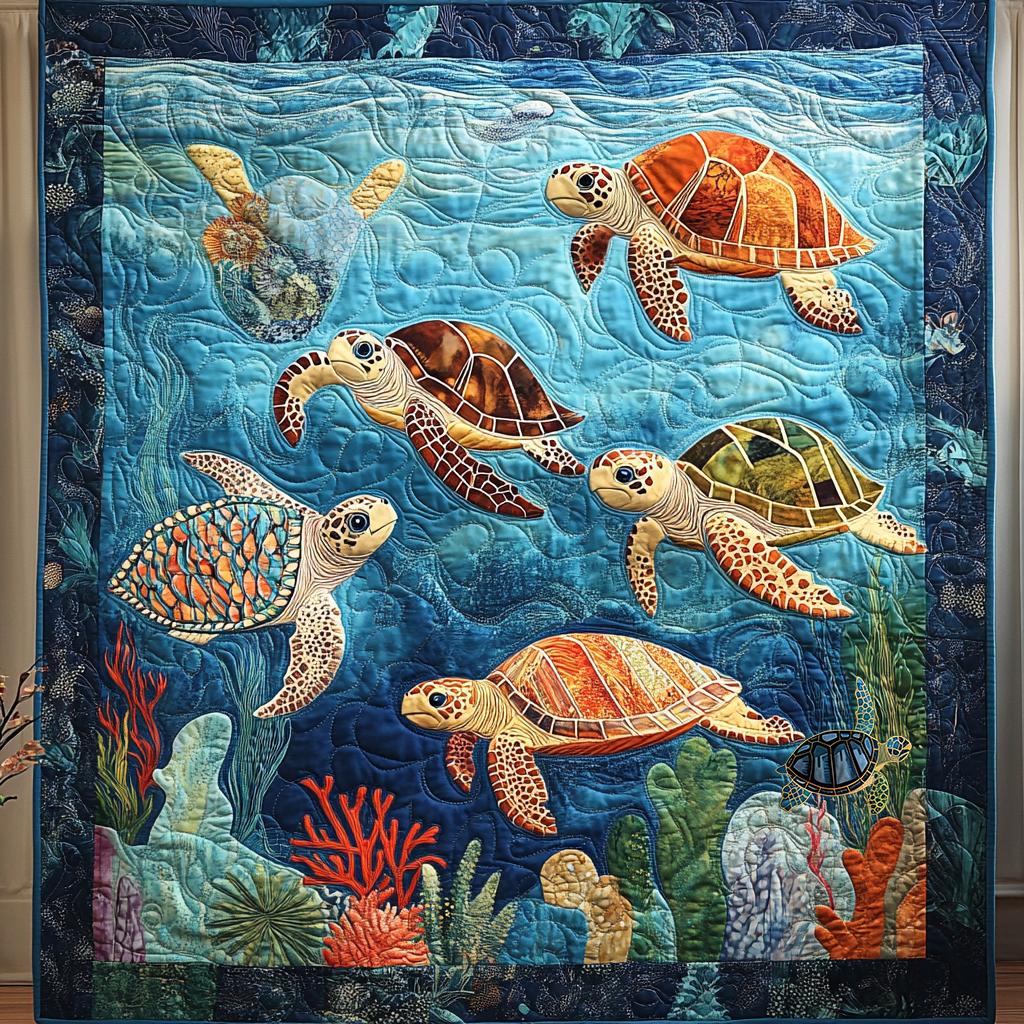 Sea Turtles XR0111003CL Quilt – Cozzyhomes