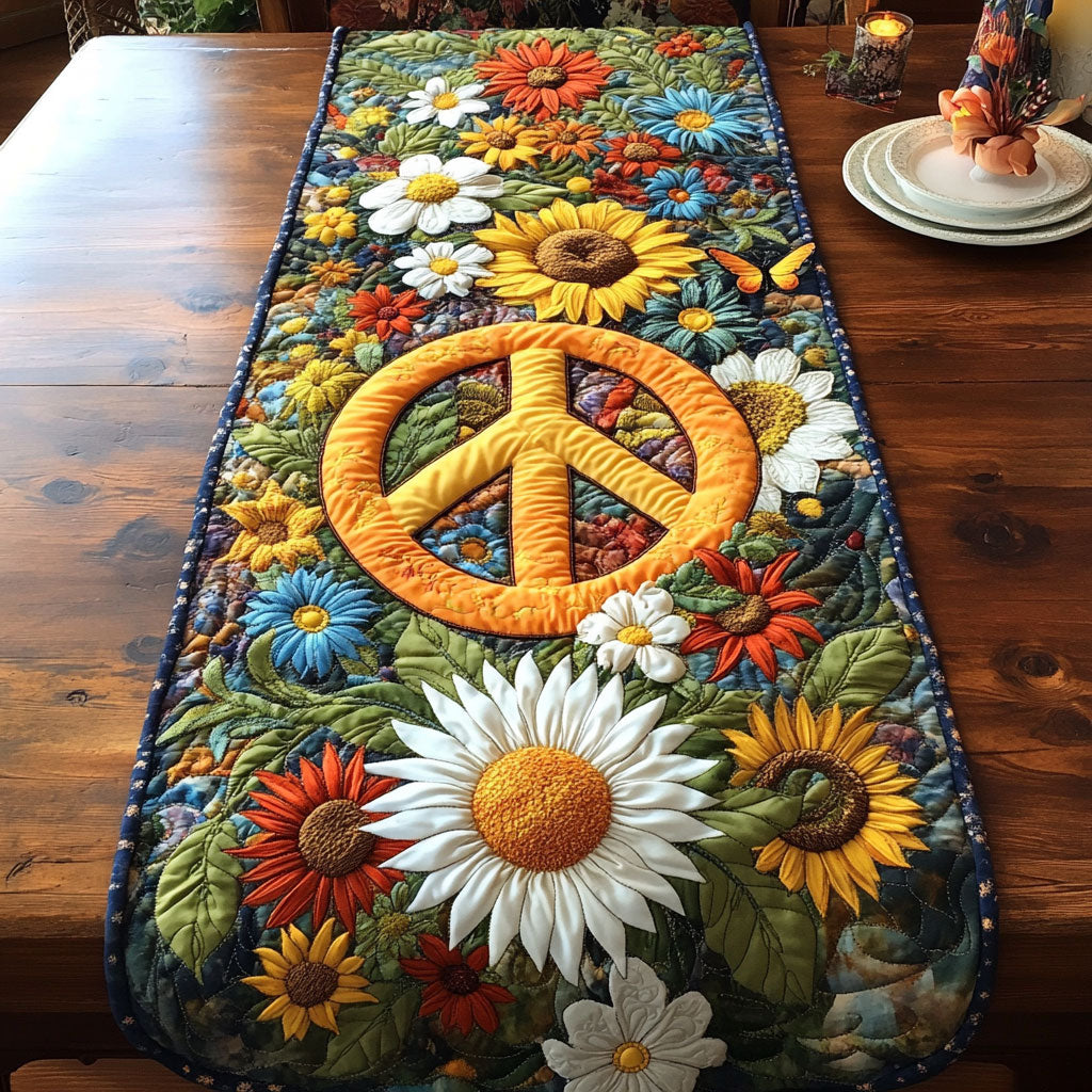 Floral Peace Sign CW2406016CL Quilted Table Runner – Cozzyhomes