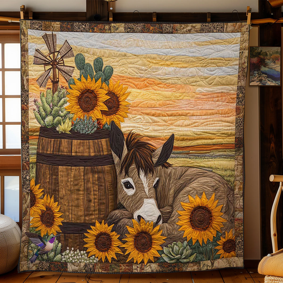 Sunflower Donkey WN2111060CL Quilt – Cozzyhomes