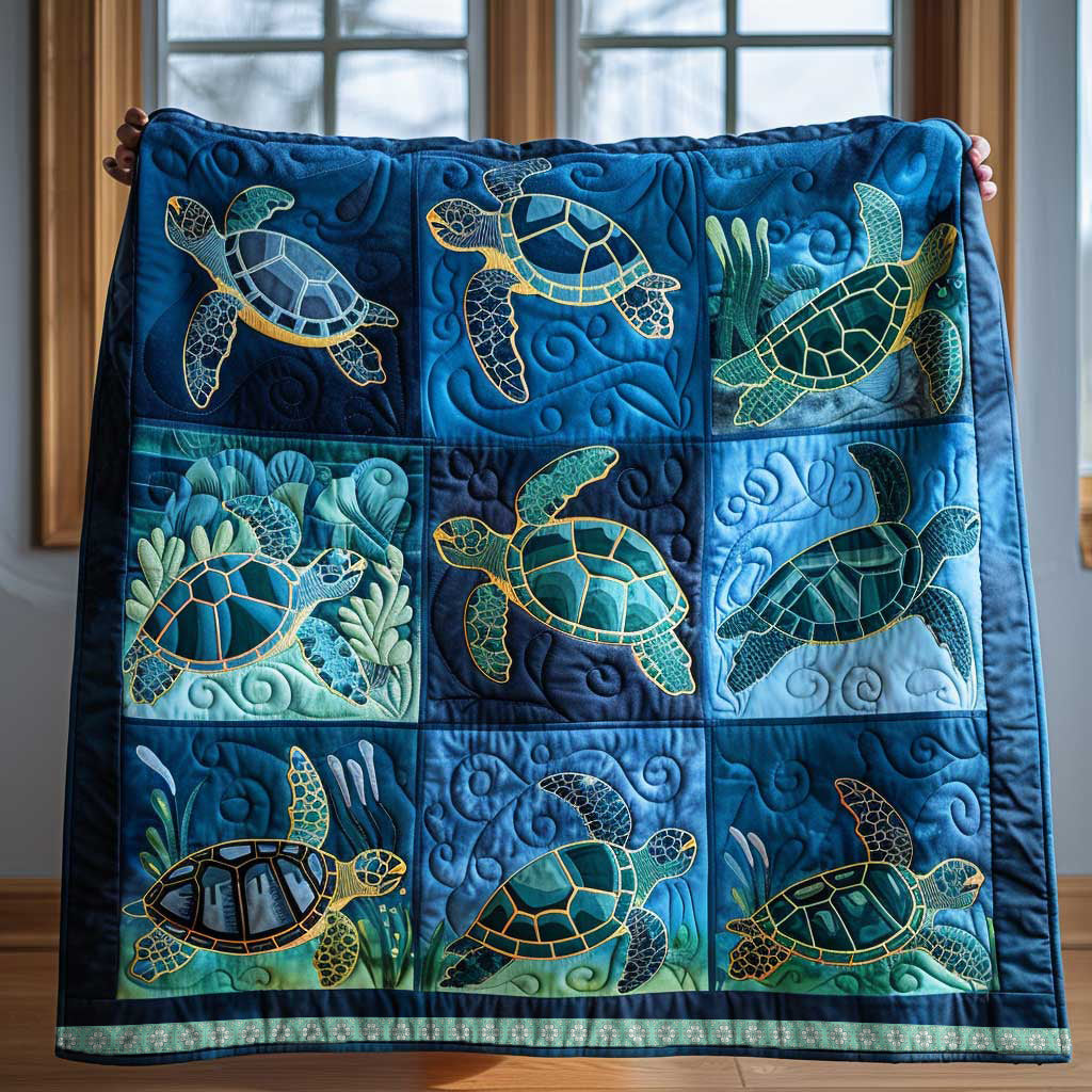 Marine Sea Turtles XR0808056CL Quilt – Cozzyhomes
