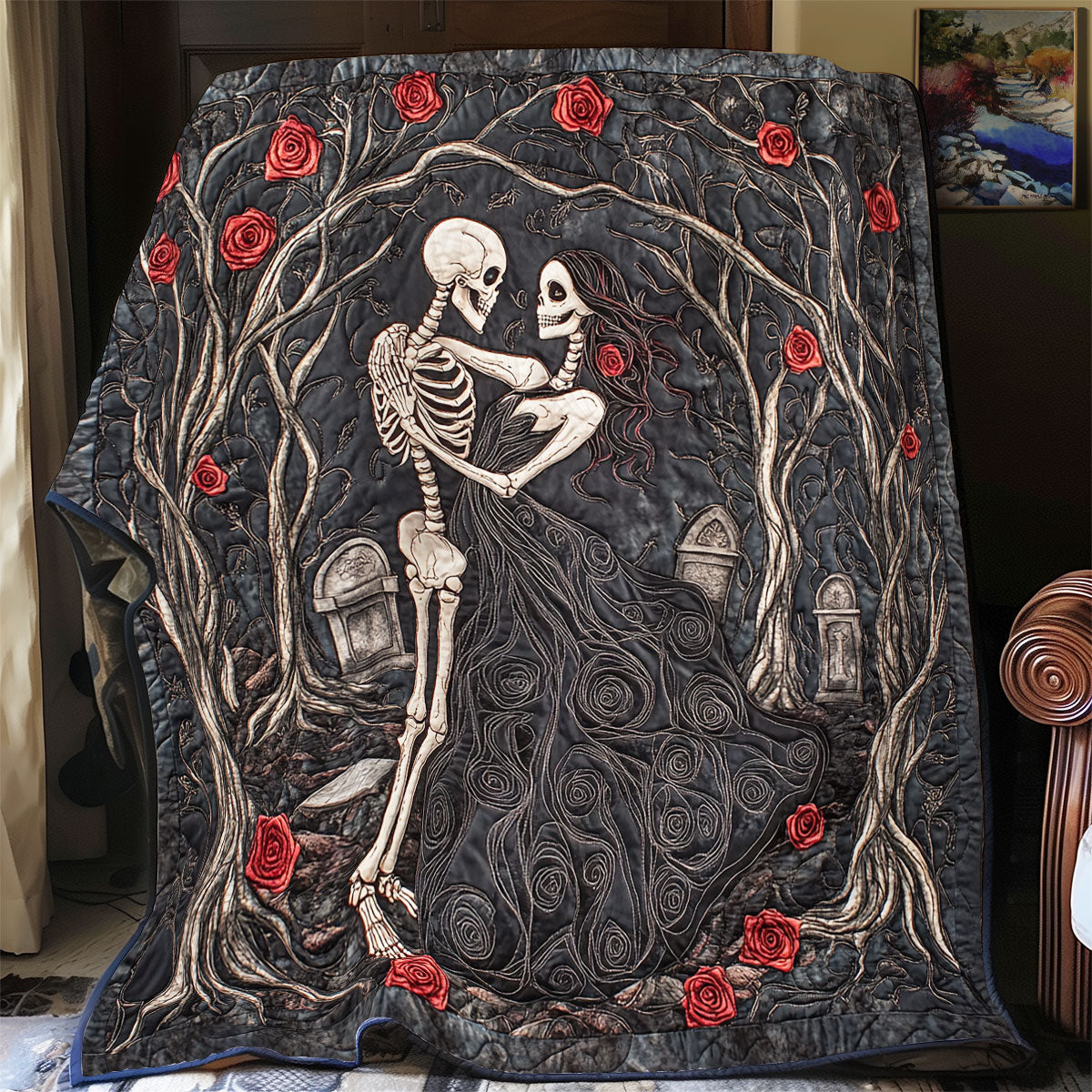 Skeleton Dancing In The Graveyard WU2412013CL Quilt – Cozzyhomes