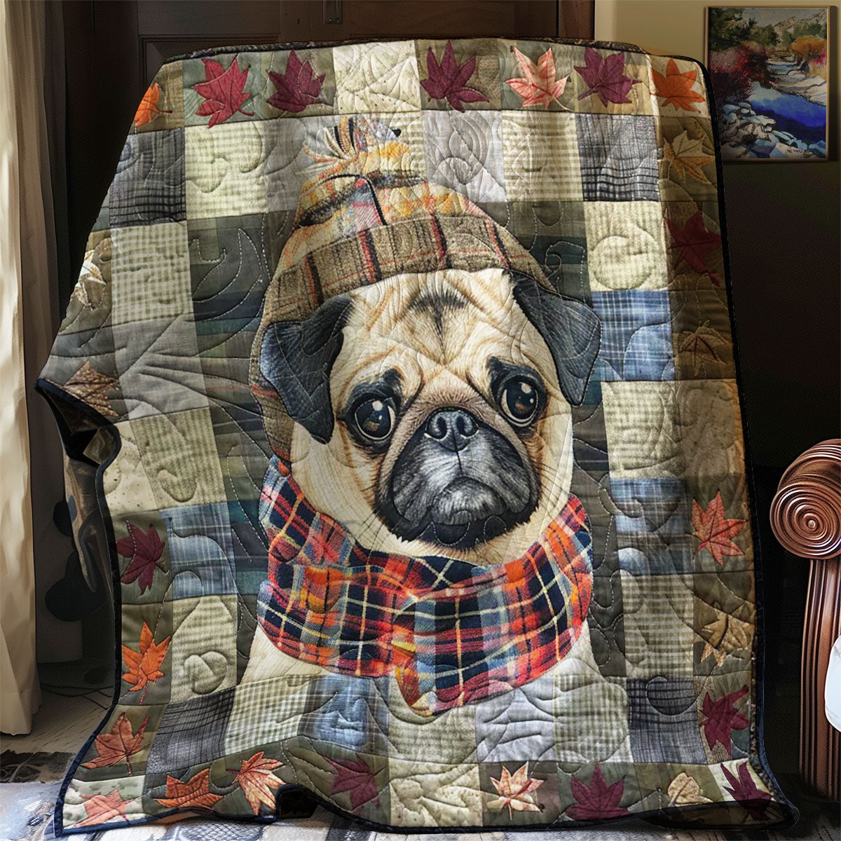 Pug And Maple Leaf WN2907018CL Quilt – Cozzyhomes